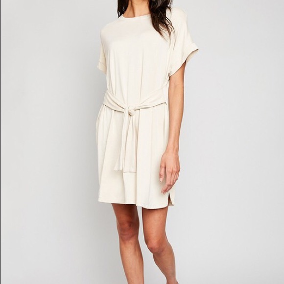 boutique | Dresses | Tan Tie Front Tshirt Dress | Poshmark